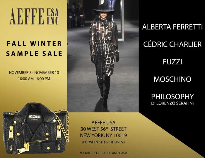 Aeffe USA – Fall/Winter 2018 Sample Sale up to 70% off! - Fashionista