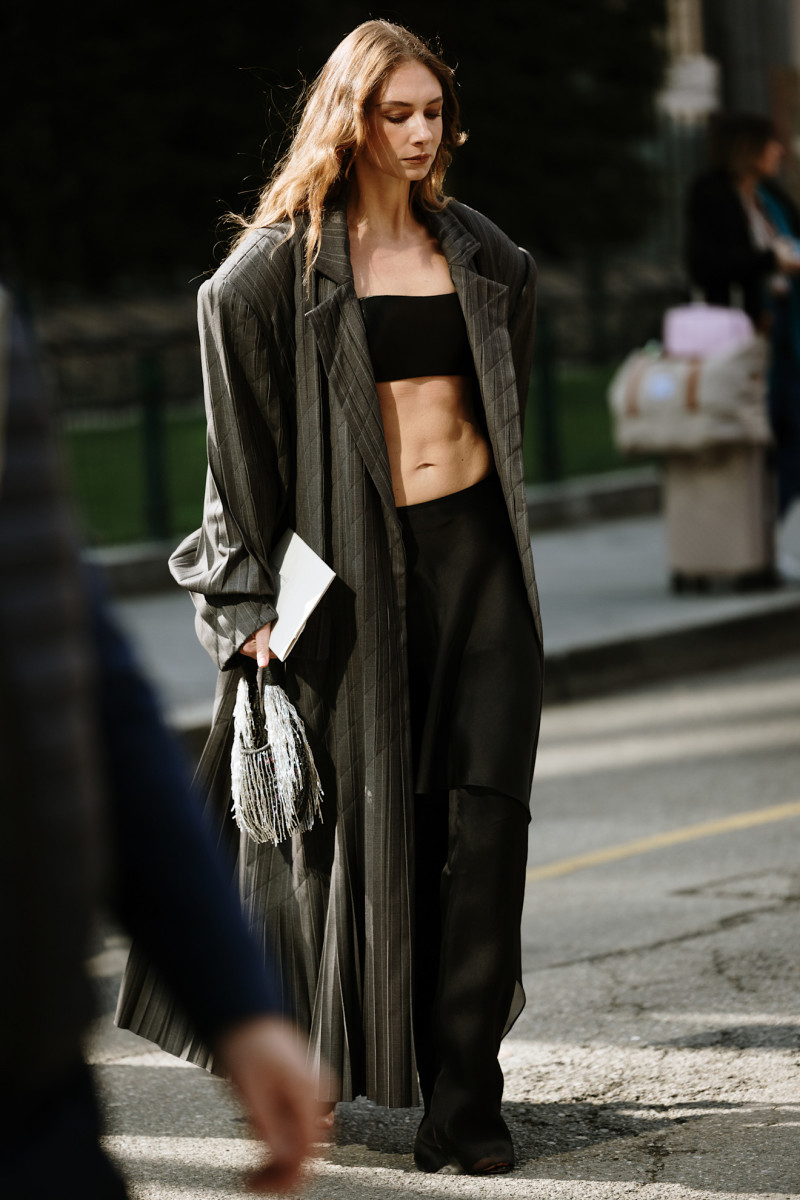 Milan's Street Style Crowd Swapped Shirts for Bras - Fashionista